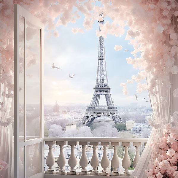 Paris Themed Backdrops Elegant Balcony Paris Tower Backdrop GQ4-64
