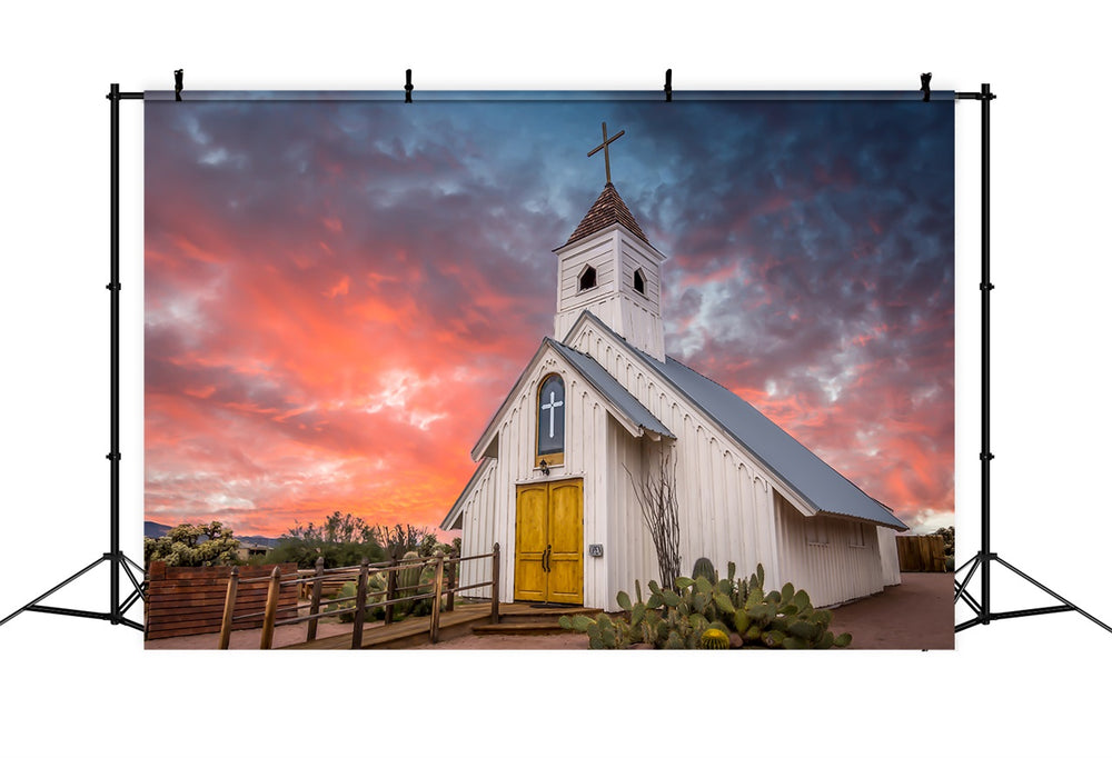 Church Backdrop Ideas Cactus Sunset Architecture Backdrop GQ4-67