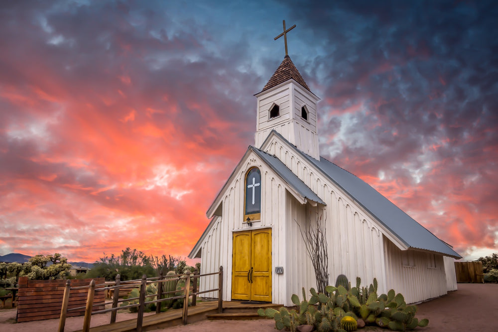 Church Backdrop Ideas Cactus Sunset Architecture Backdrop GQ4-67