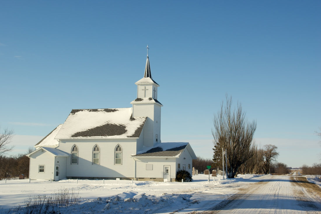 Church Photo Backdrop Winter Architecture Backdrop GQ4-69