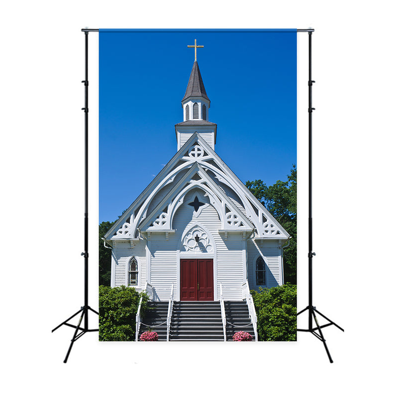 Church Backdrop Classic White Sky Architecture Backdrop GQ4-77