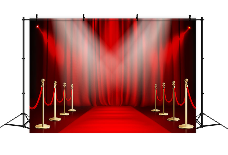 Red Carpet Backdrop Glamorous Entrance Red Drapes Backdrop GQ4-81