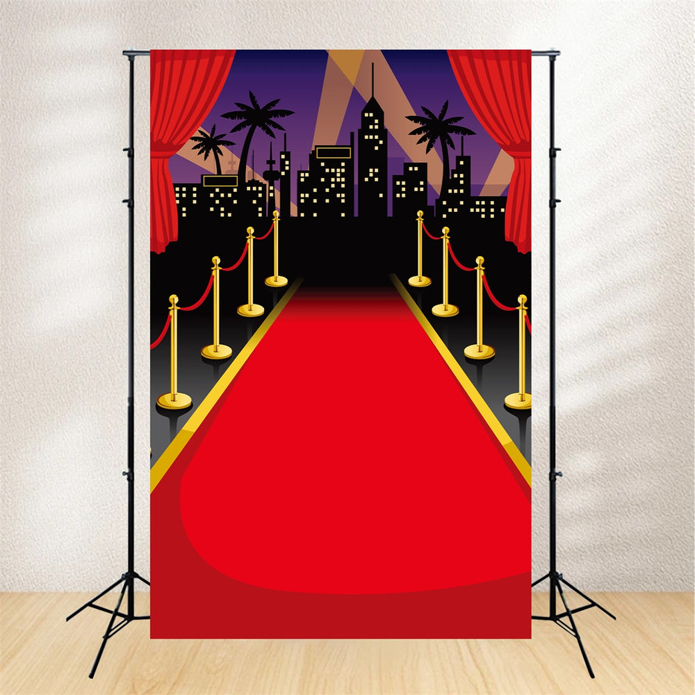 Red Carpet Backdrops City Skyline Silhouette Backdrop GQ4-83