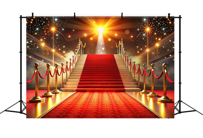 Red Carpet Backdrop Luxurious Staircase Sparkles Backdrop GQ4-91