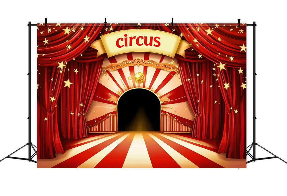 Circus Photo Backdrop Classic Circus Red Curtain Backdrop GQ5-107