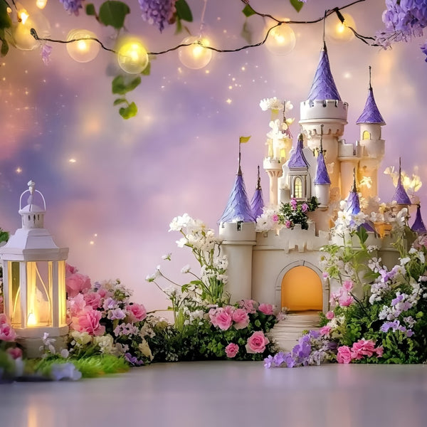 Castle Backdrops Twilight Flower Castle Children Backdrops GQ5-200