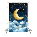 Moon And Stars Backdrop Golden Crescent Moon Backdrop GQ5-52