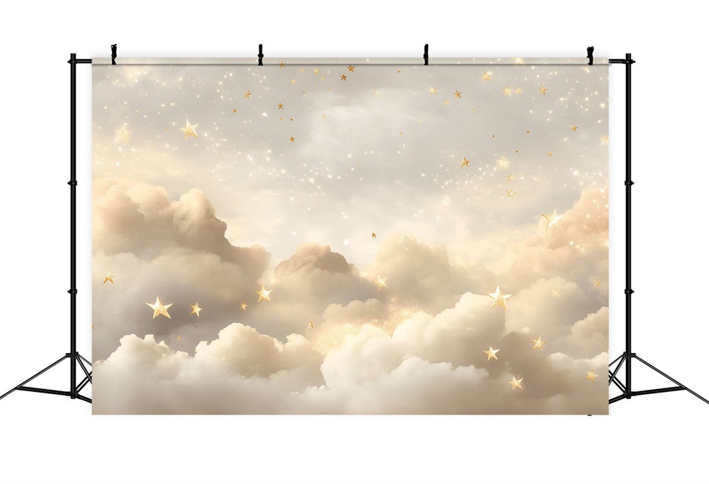 Star Photo Backdrop Gold Star Dreamy Clouds Backdrop GQ5-55