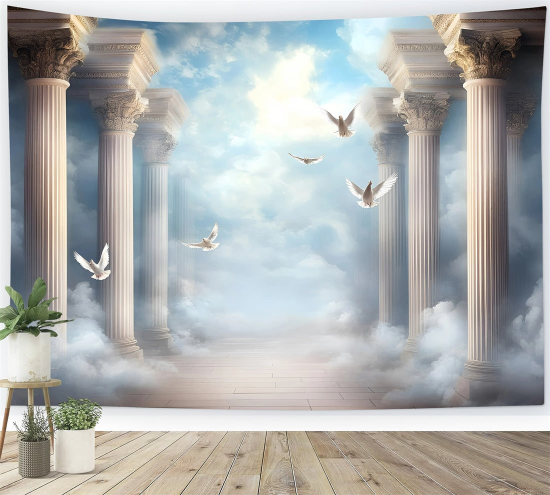 Cloud Backdrops Dove Flight Cloud Temple Backdrop GQ57-129
