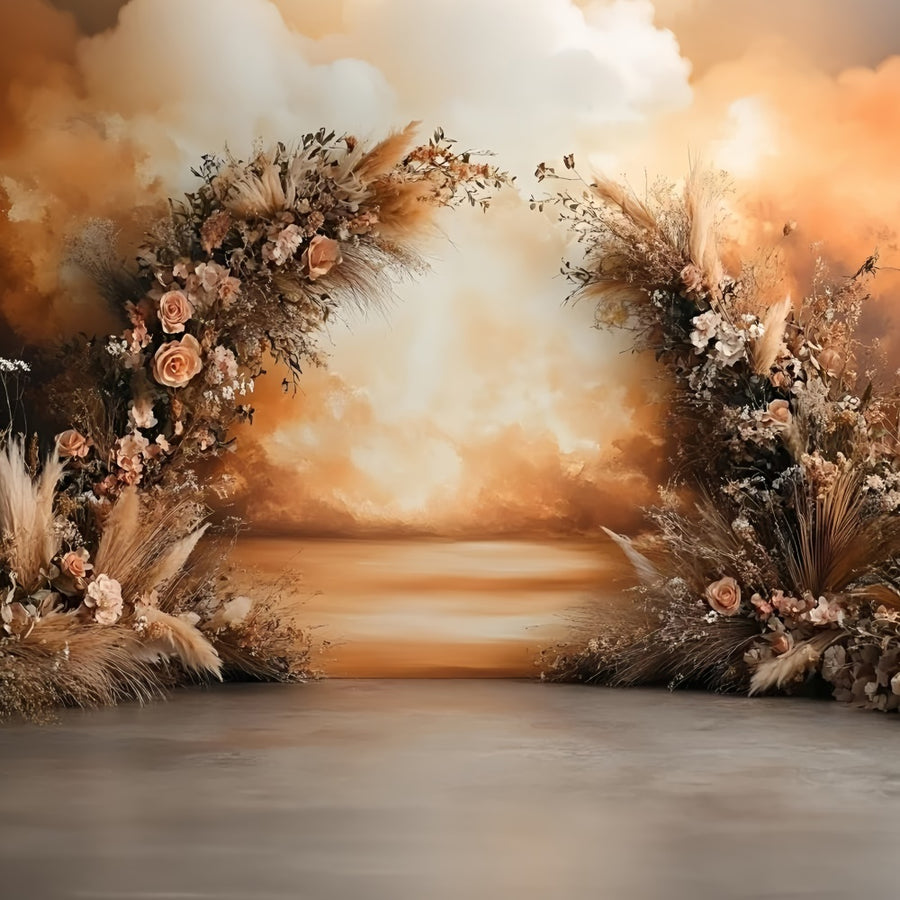 Boho Photography Backdrop Sunset Glow Bloom Backdrop GQ57-225
