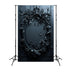 Gothic Backdrop Midnight Black Rose Oval Mirror Vintage Backdrop For P