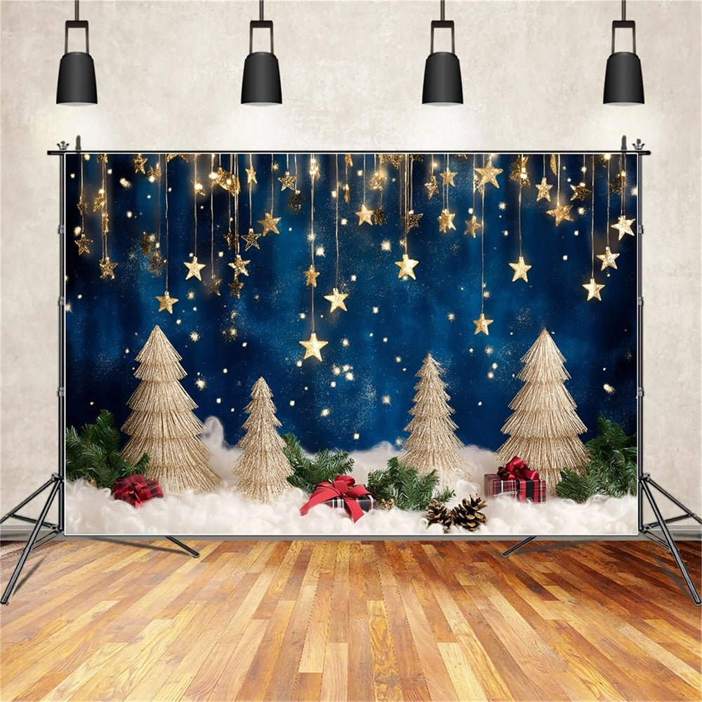 Night Sky Backdrop Sparkling Starfall Holiday Magic Christmas Backdrop