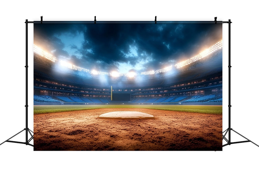 Baseball Field Backdrop Twilight Baseball Stage Backdrop GQ6-274