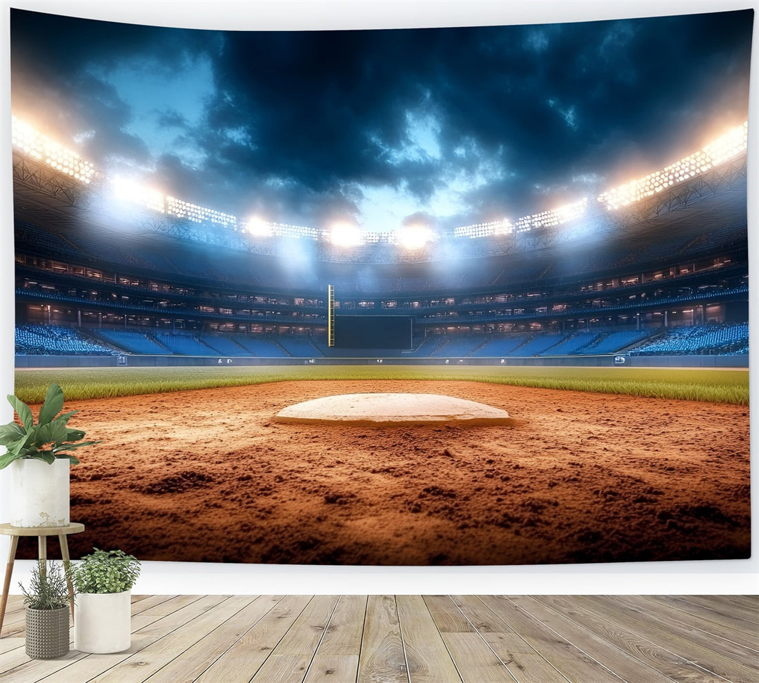 Baseball Field Backdrop Twilight Baseball Stage Backdrop GQ6-274