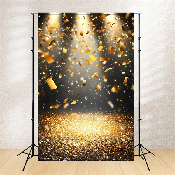 Sports Backdrop Golden Confetti Spotlight Backdrop GQ6-287