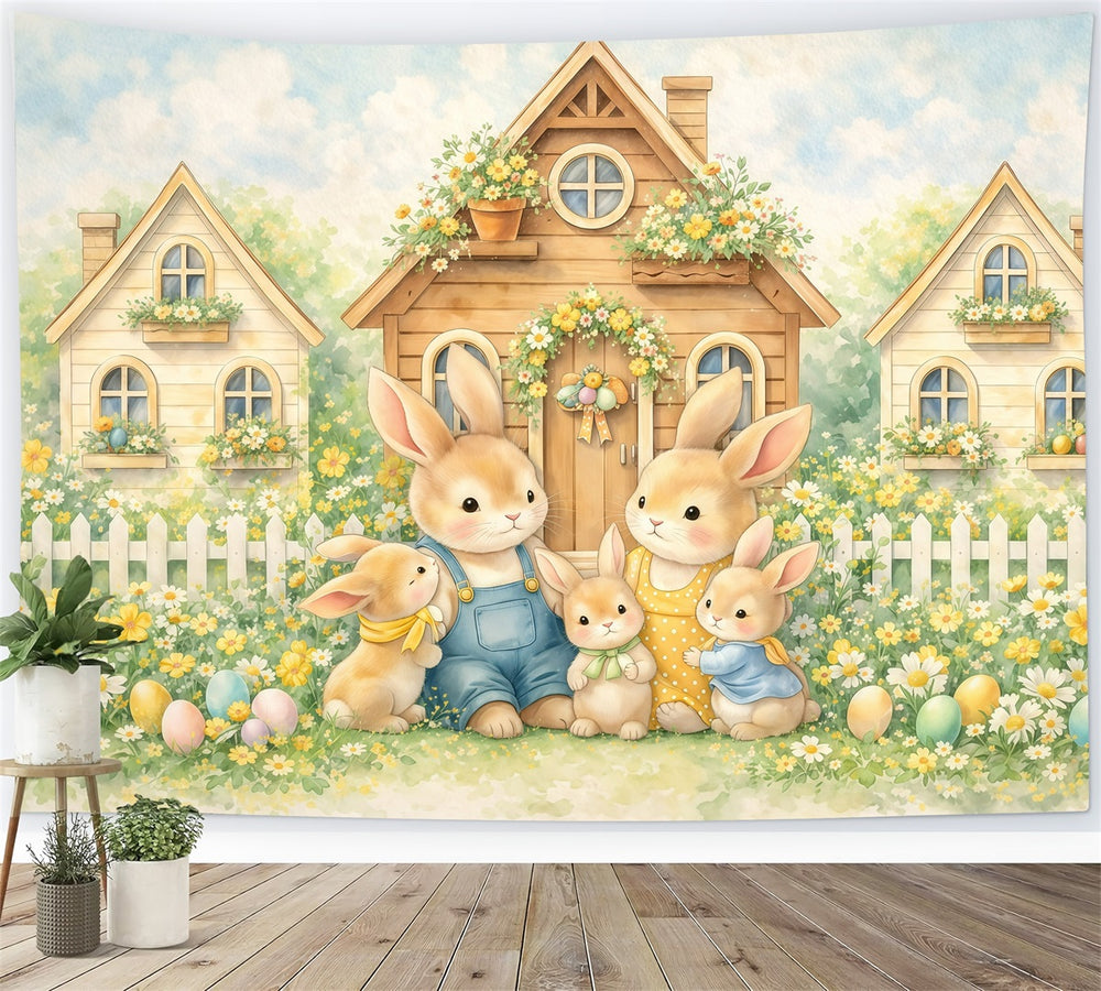 Peter Rabbit Backdrop Storybook Bunny Family Village Easter Photoshoot