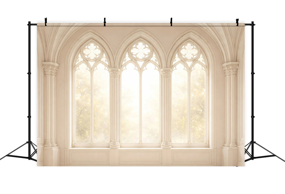 Easter Backdrop For Church Sunlit Gothic Arched Windows Easter Backdro