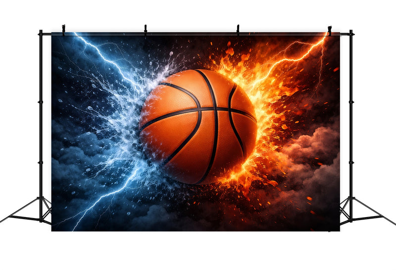 Basketball Backdrops Water Fire Energy Explosion Sports Backdrops For