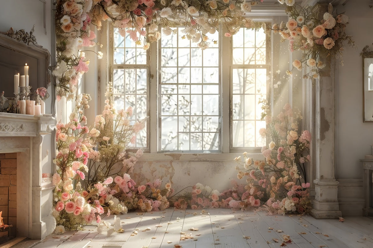 Backdrop For Maternity Photoshoot Cozy Sunlit Floral Charm Backdrop GT