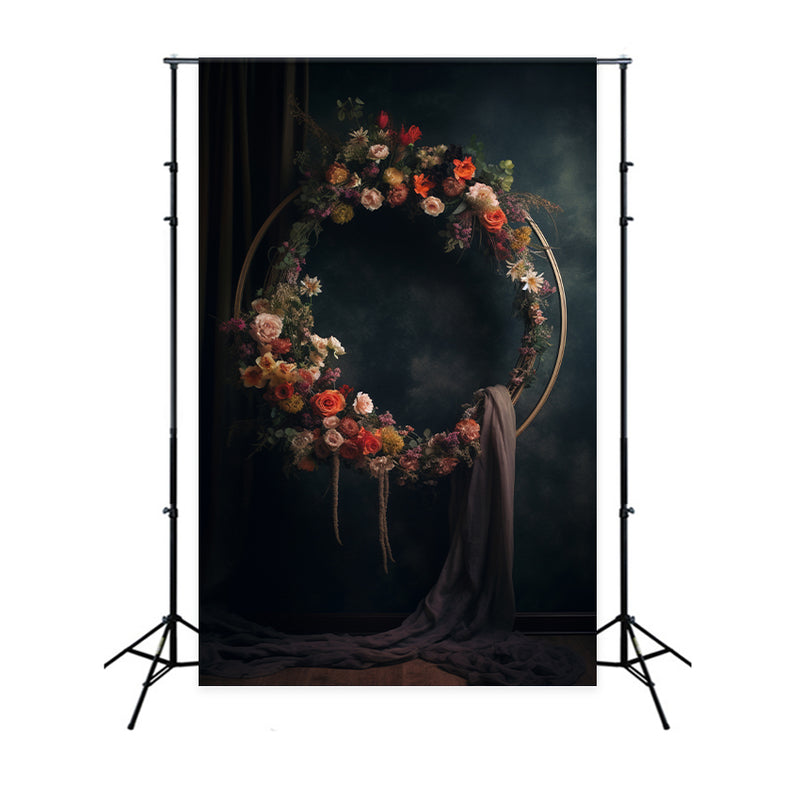 Backdrops For Maternity Photos Antique Floral Crescent Hoop Backdrop G