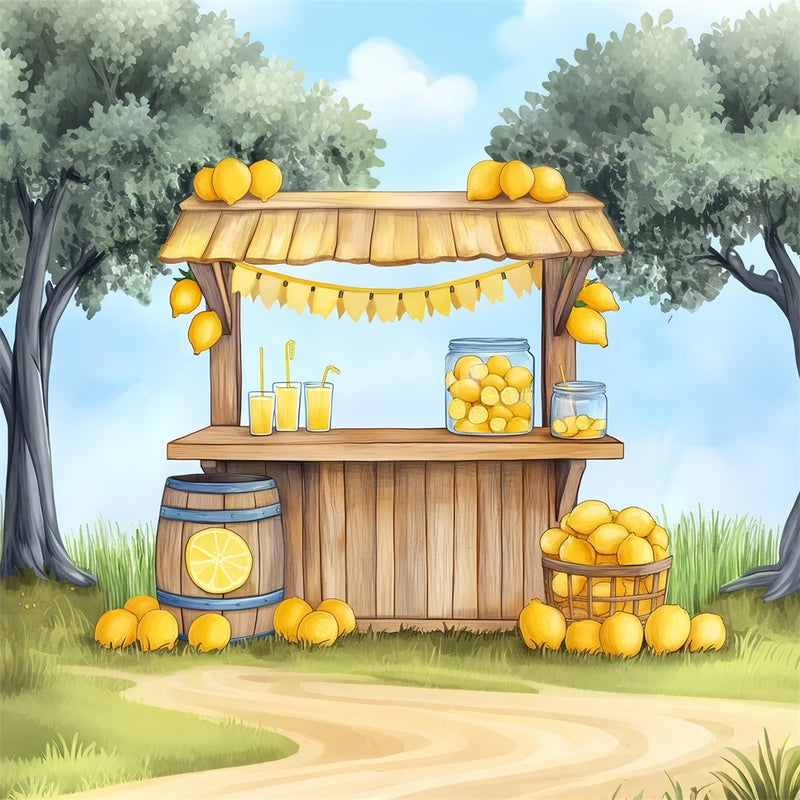 Lemon Backdrop Lemonade Tree Garden Summer Backdrop GTY3-406
