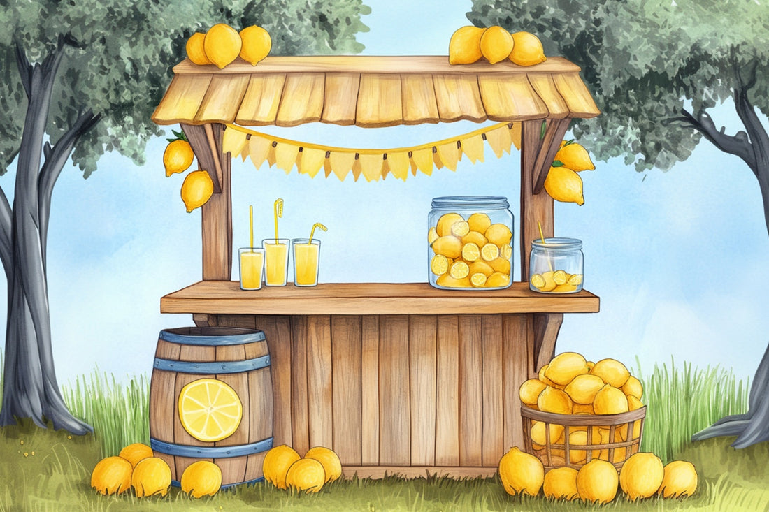 Lemon Backdrop Lemonade Tree Garden Summer Backdrop GTY3-406