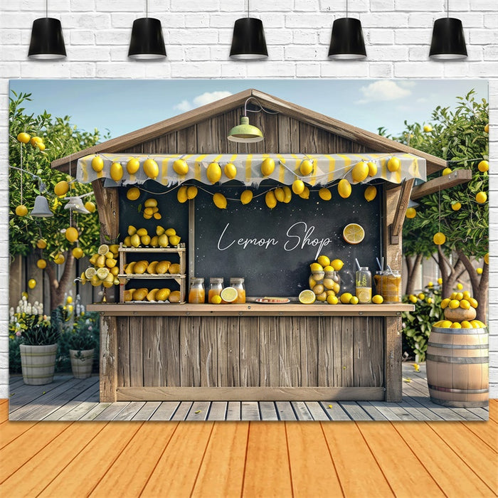 Lemon Backdrop Rustic Lemon Juice Market Summer Backdrop GTY3-408