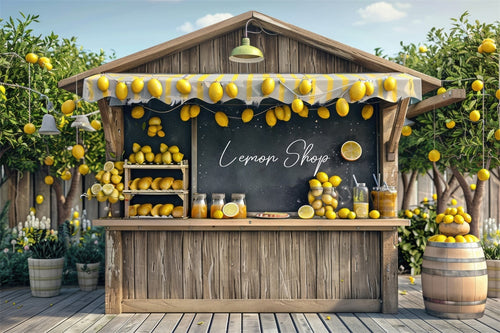 Lemon Backdrop Rustic Lemon Juice Market Summer Backdrop GTY3-408