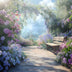 Photography Spring Backdrop Idyllic Floral Archway Bench Backdrop LXX1