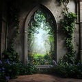 Spring Backdrop Pictures Fairytale Gothic Window Forest Backdrop LXX1-