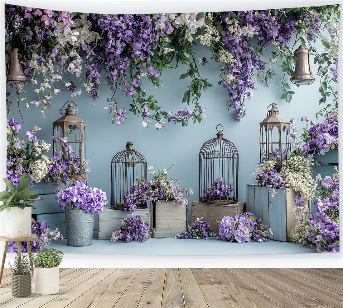 Spring Backdrops Photography Hanging Floral Beauty Lantern Backdrop LX