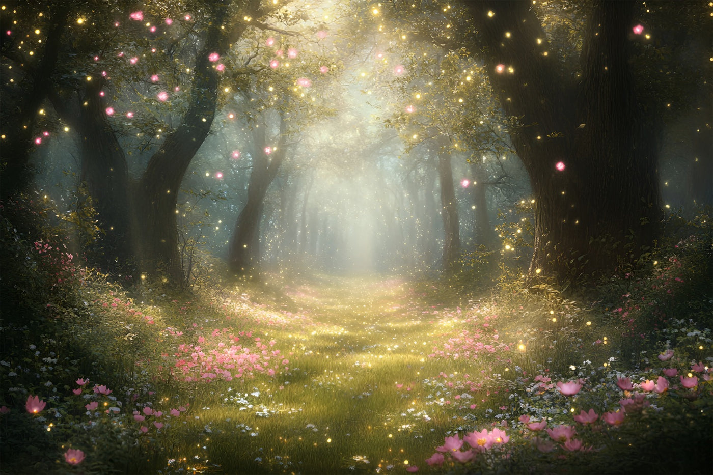 Spring Backdrops Photography Magical Woodland Blossoms Light Backdrop