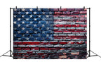 American Flag Photo Backdrop Modern Brick Texture Backdrop LXX1-173