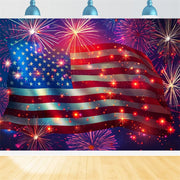American Flag Backdrop Sparkling Stars Freedom Fireworks Backdrop LXX1