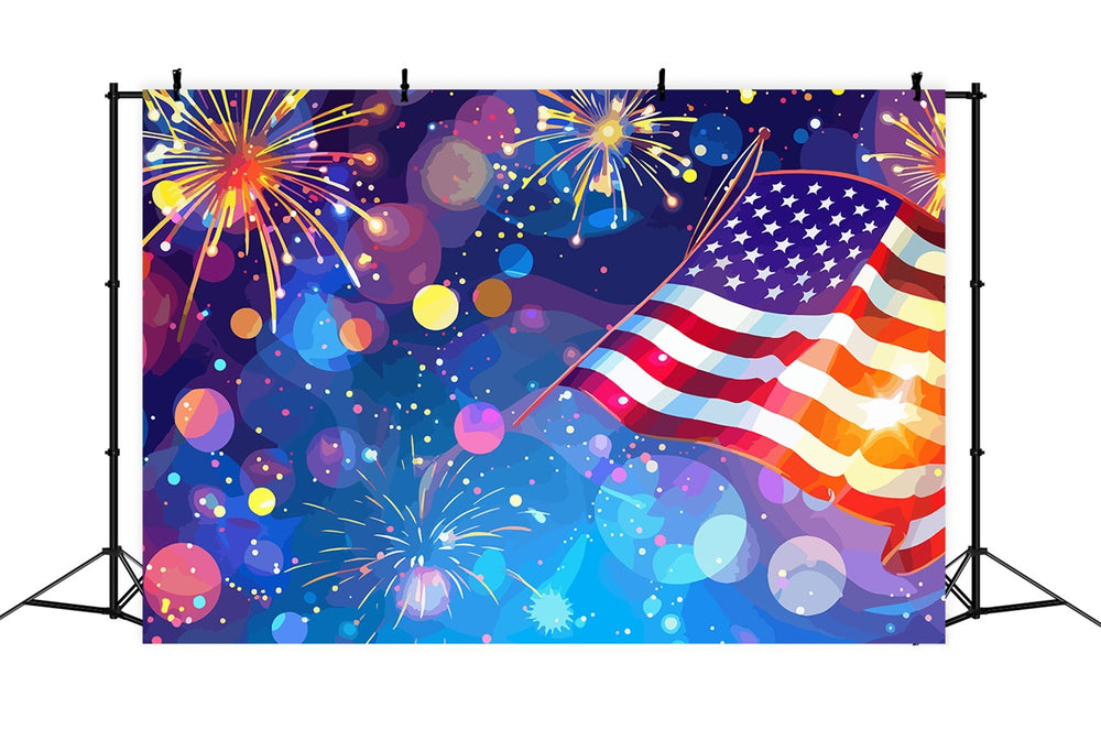 American Flag Backdrop Photography Abstract Colors Bokeh Backdrop LXX1