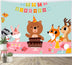Custom Birthday Party Backdrop Happy Bear Friends Cake Backdrop LXX1-2