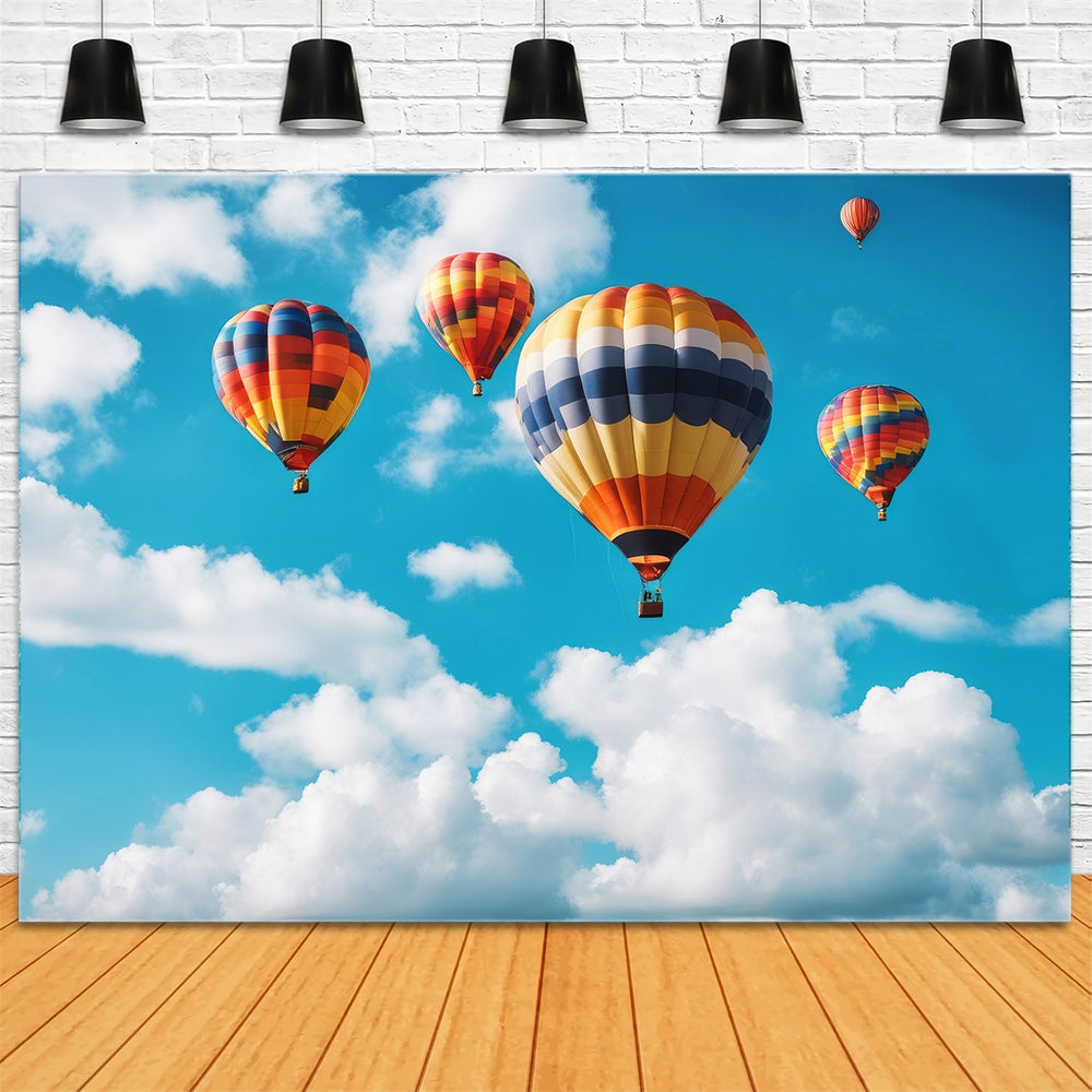 Cloud Backdrop Colorful Adventure Sky Balloon Backdrop LXX1-331
