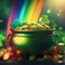 St Patricks Day Backdrops Lucky Pot Coins Rainbow Backdrop LXX1-50