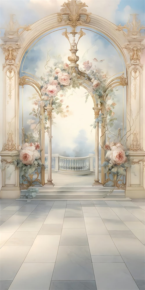 Backdrops Fine Art Royal Arch Elegant Rose Sweep Backdrop LXX2-263