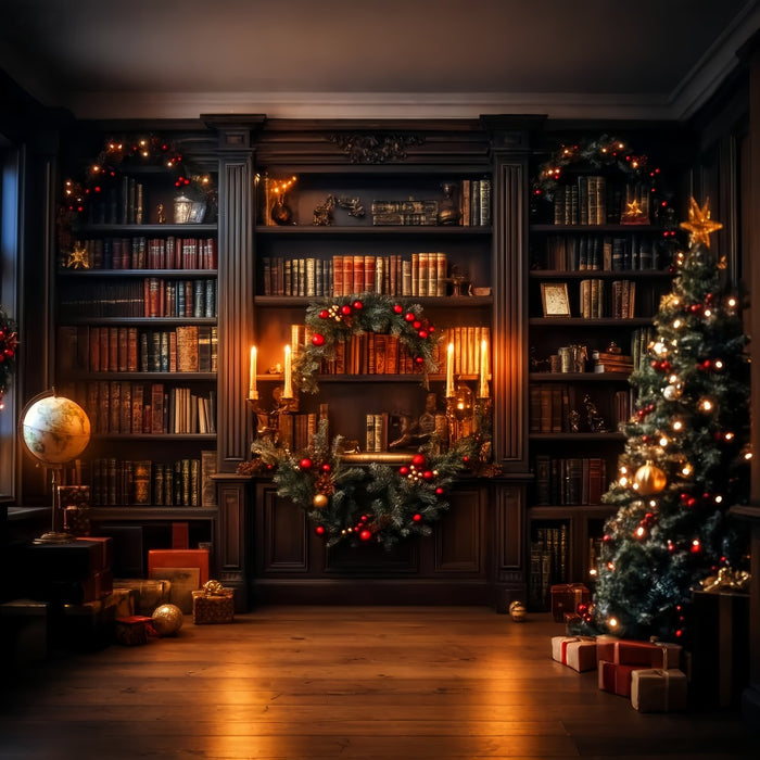 Victorian Christmas Backdrop Classic Study Fireplace Victorian Backdro