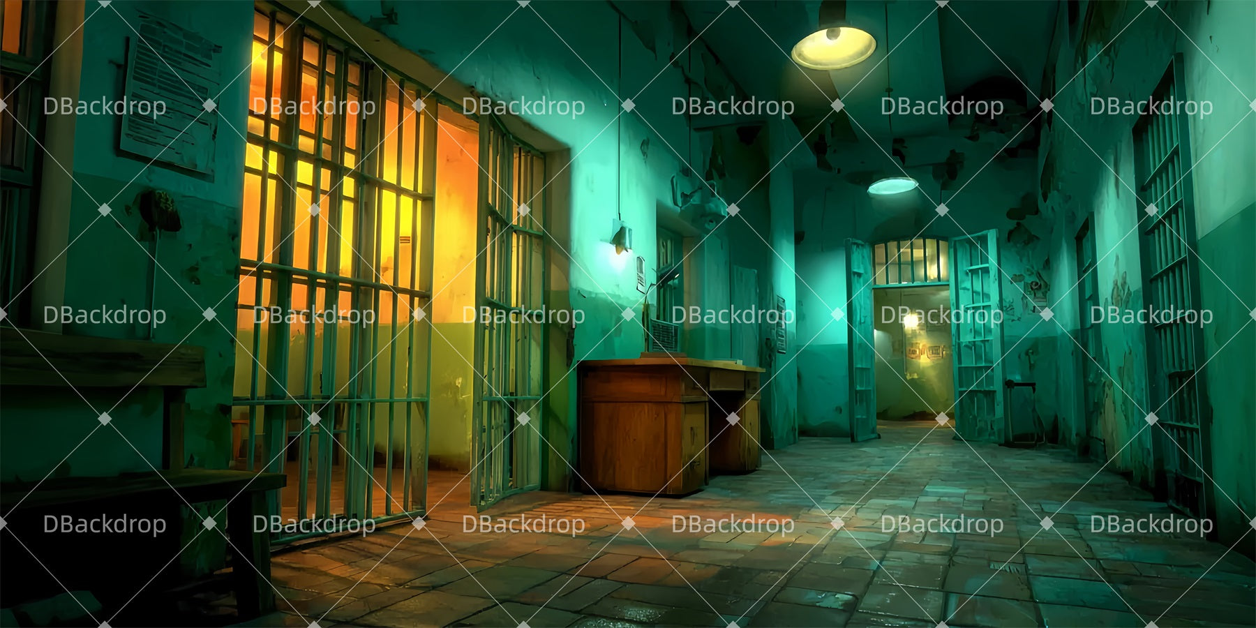 Theater Stage Backdrops Vintage Prison Hall Performance Backdrops LXX5