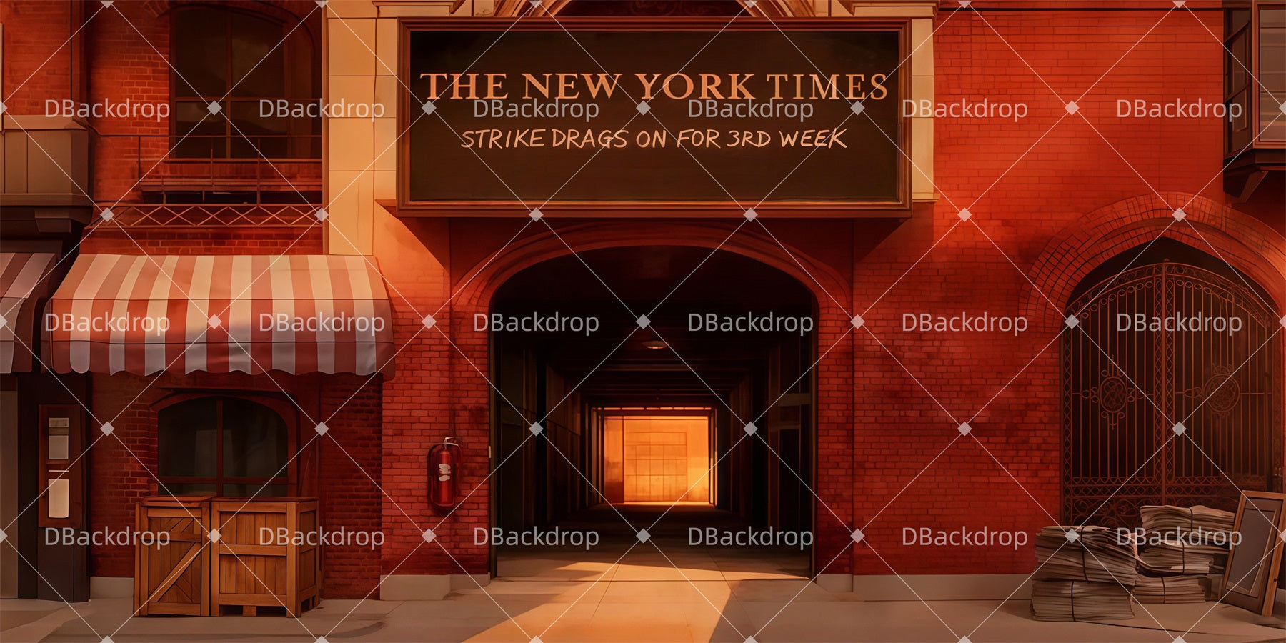 Theater Backdrop Newspaper Distribution Center Stage Backdrop LXX511-T