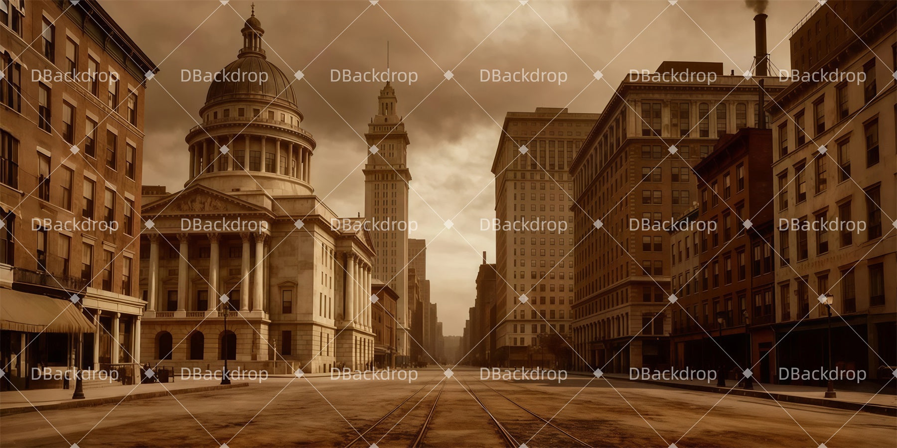Theater Backdrops For Sale Historic City Square Stage Backdrop LXX511-