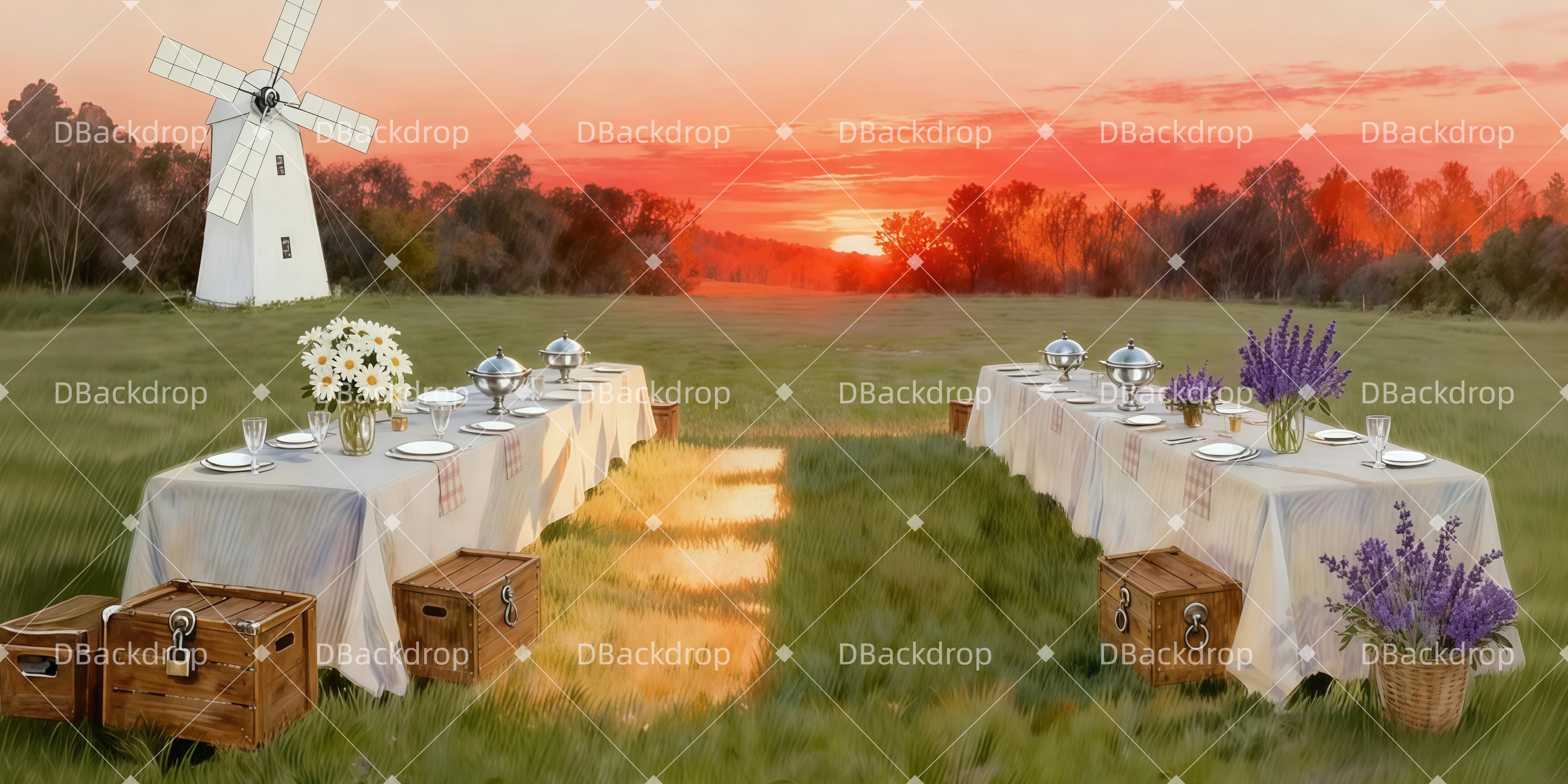 Musical Backdrops Rustic Outdoor Banquet Dance Recital Backdrop LXX511