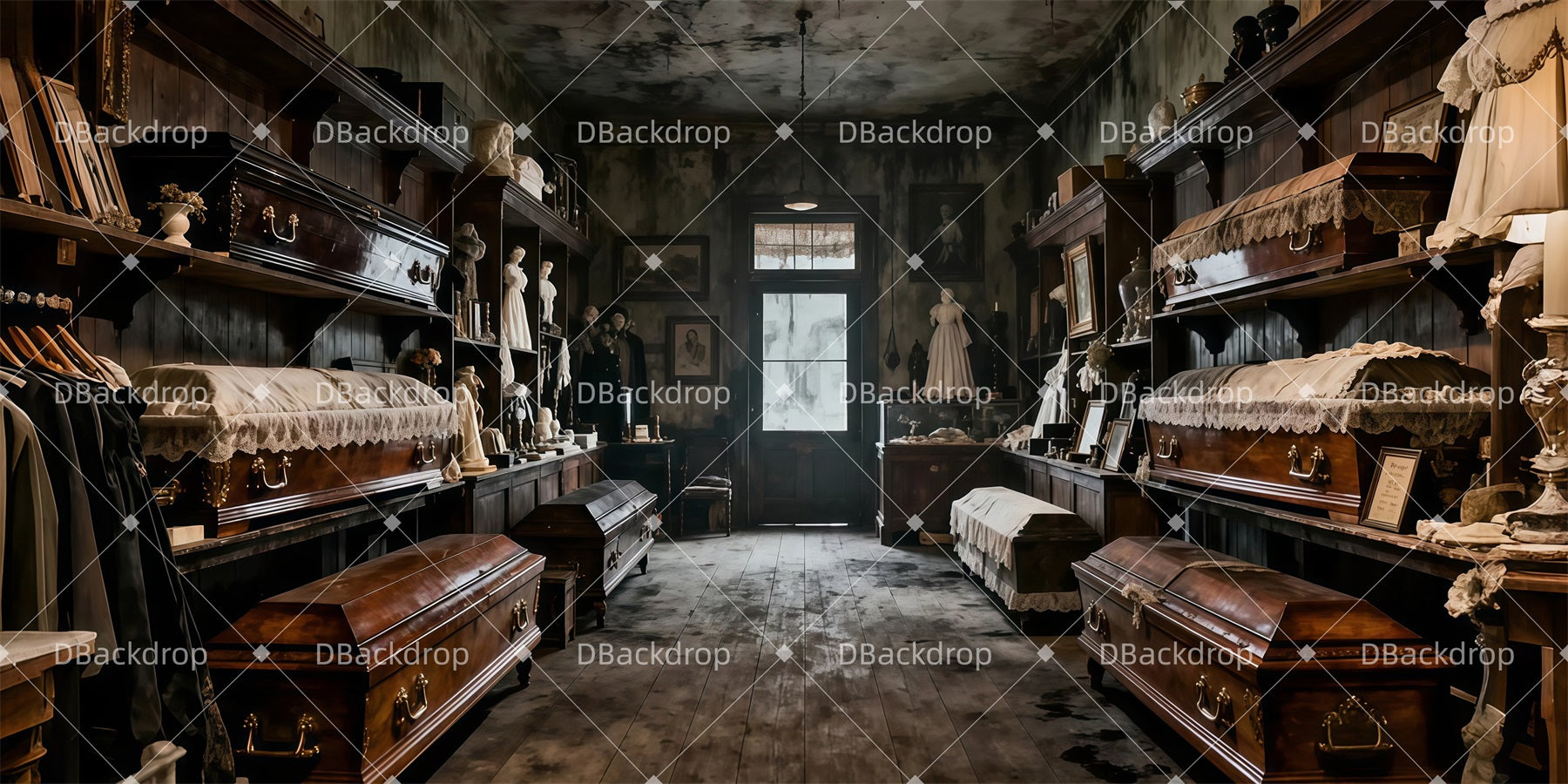 Stage Backdrops Sowerberry's Coffin Shop Backdrops For Theater LXX511-