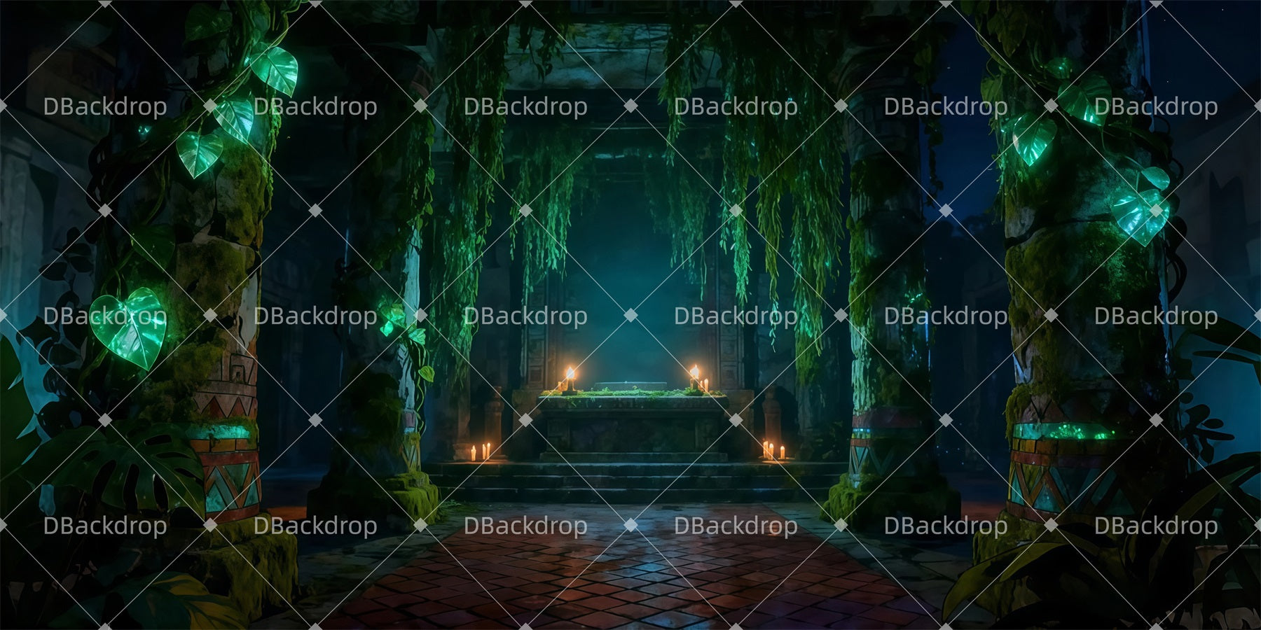 Theater Backdrop Mystic Jungle Shrine Professional Stage Backdrops LXX