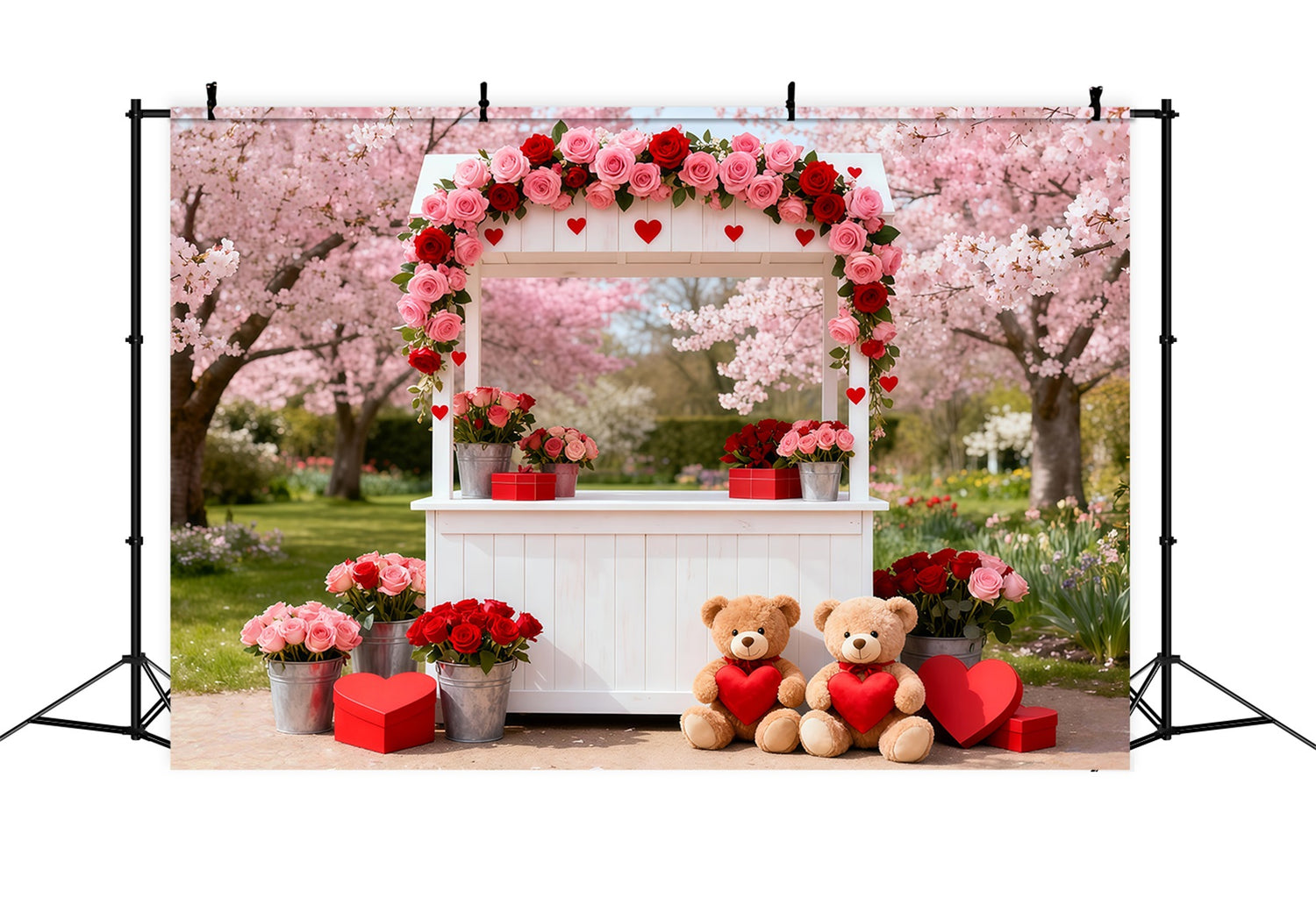 Valentine Backdrop Ideas Cherry Blossom Love Booth Romantic Backdrops