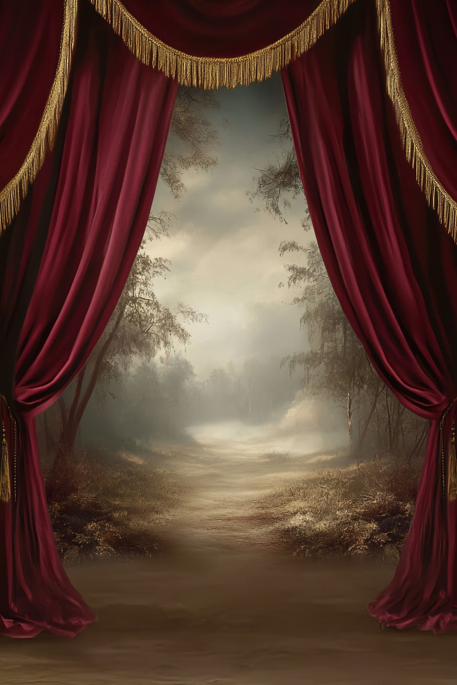 Portrait Backdrops Vintage Curtain Landscape Backdrop LXX57-289