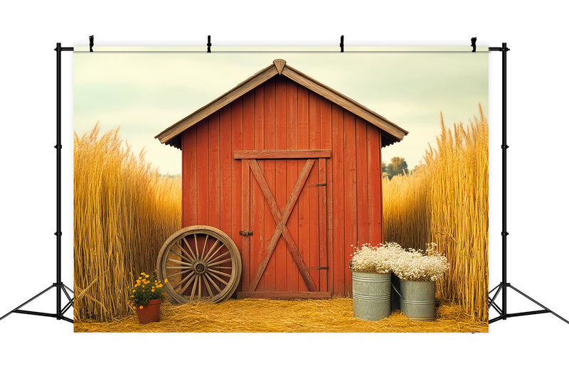 Barn Backdrops Golden Wheatfield Rustic Backdrop LXX57-380