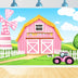 Pink Barn Backdrop Cartoon Farm Theme Backdrop LXX57-401